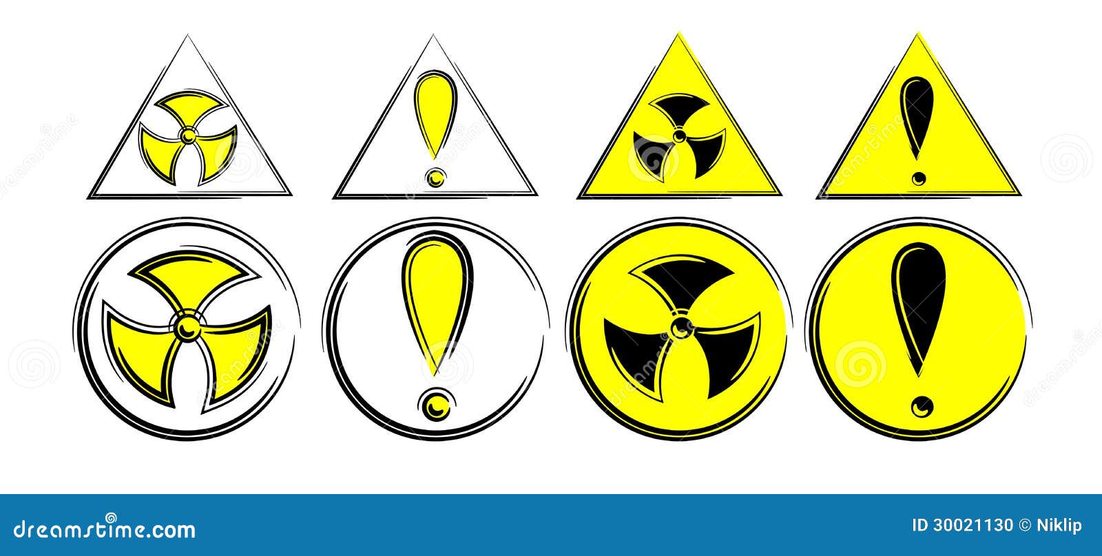 Stylized radiation signs stock vector. Illustration of triangular ...