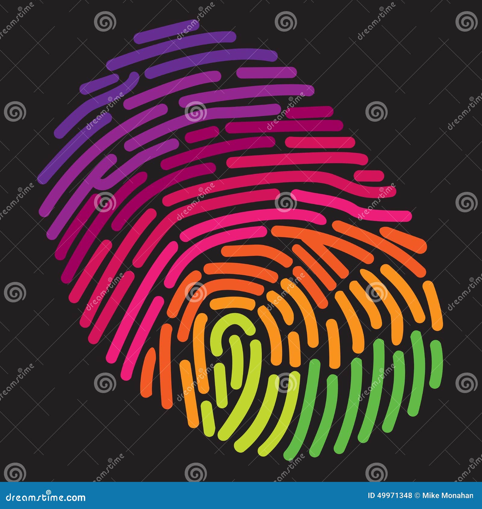 A Stylized Rainbow Fingerprint Stock Vector - Illustration of ...