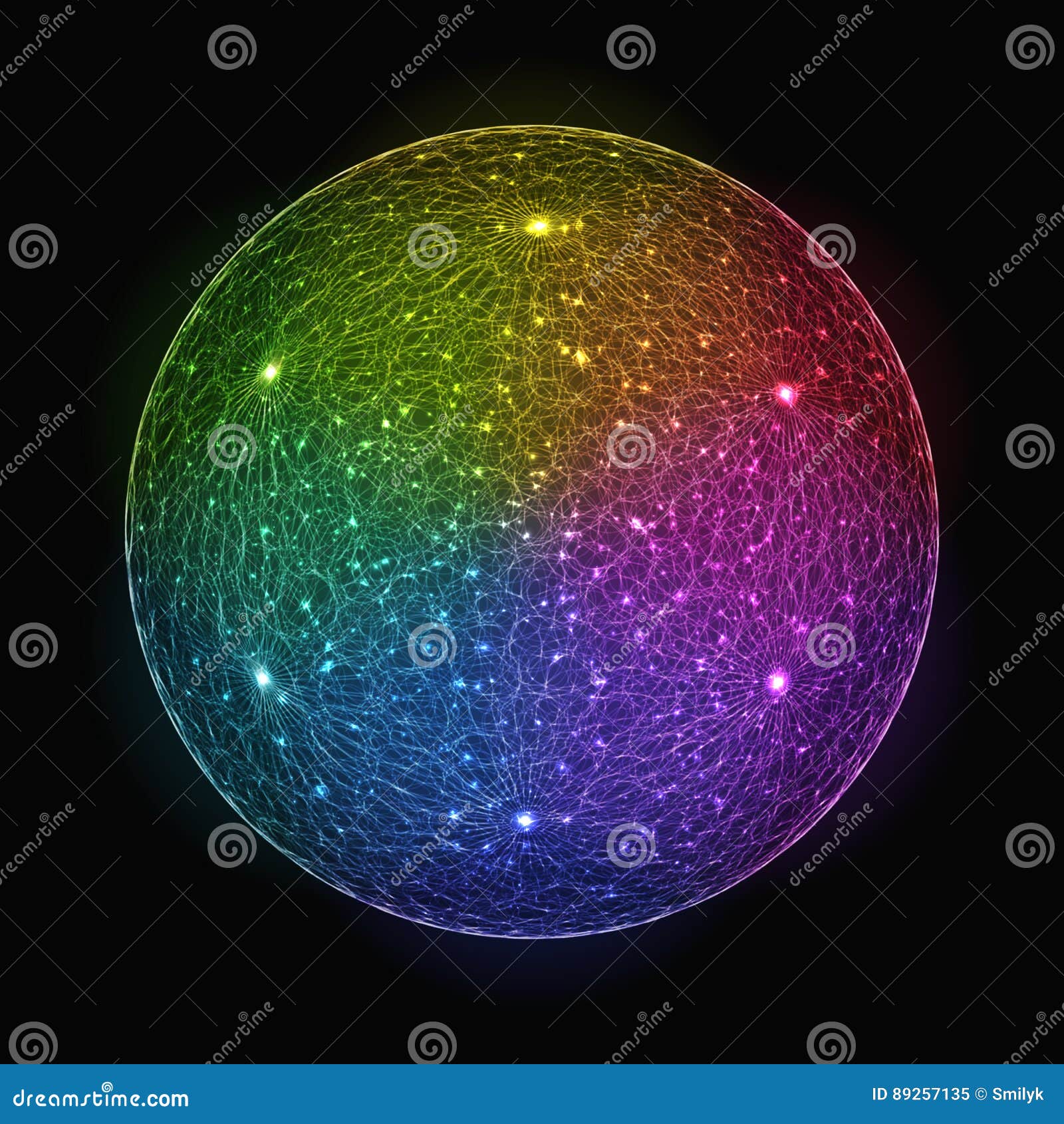 Stylized Rainbow Gradient Shimmering Sphere. Stock Vector ...