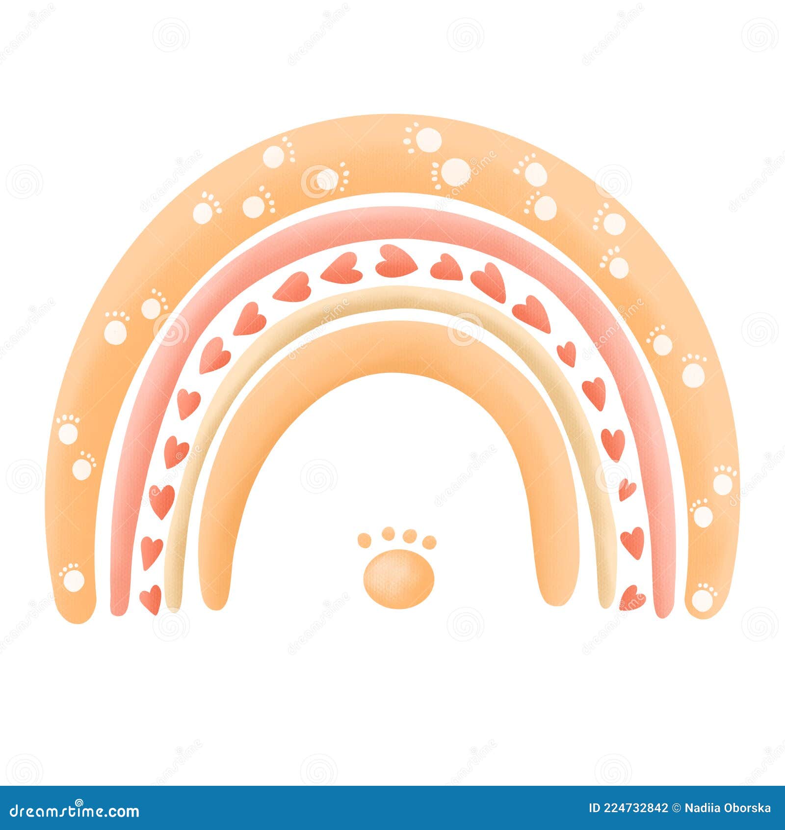 Stylized Rainbow Isolated on a White Background. Childrens Pattern ...