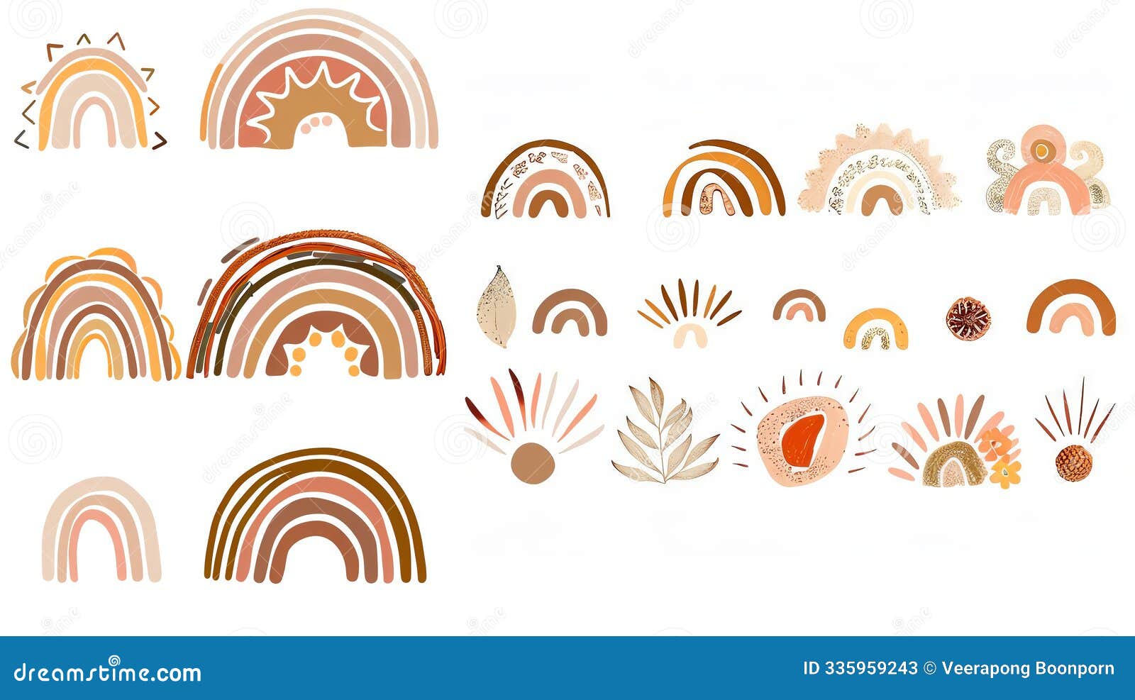 Stylized Rainbow Patterns in Warm Colors, Perfect for Designs ...