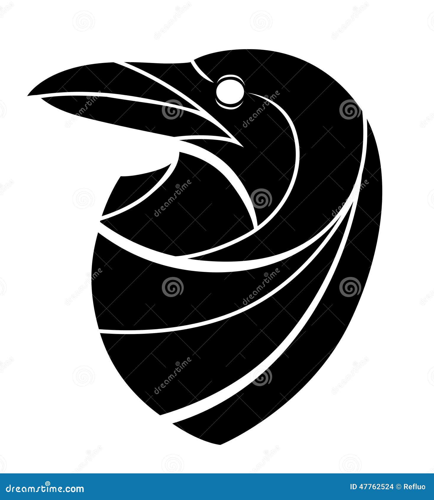 Stylized Raven On White Background, AI Generative Stock Illustration ...