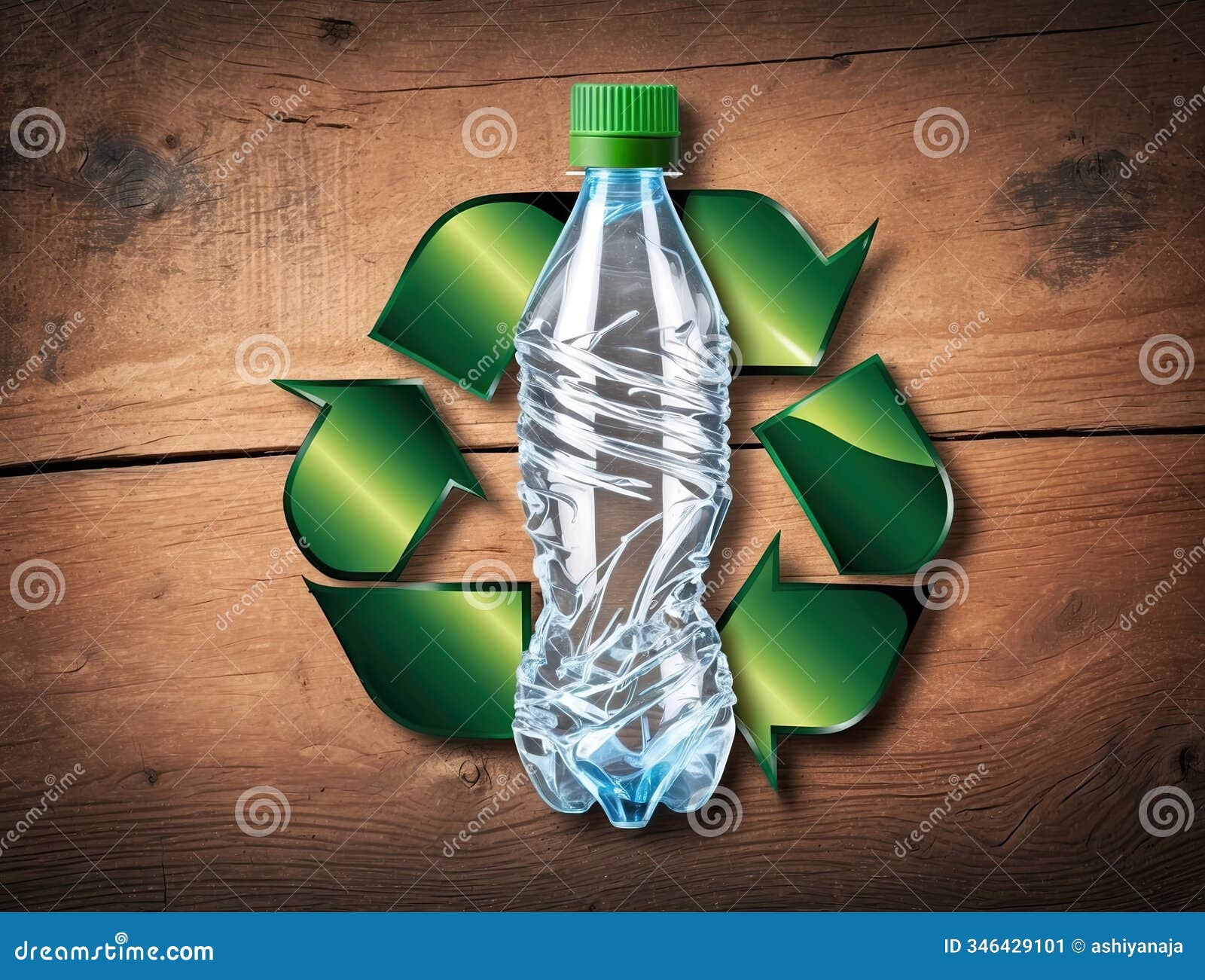 Stylized Recycle Symbol Crafted From A Clean And Intact Bottle Royalty ...