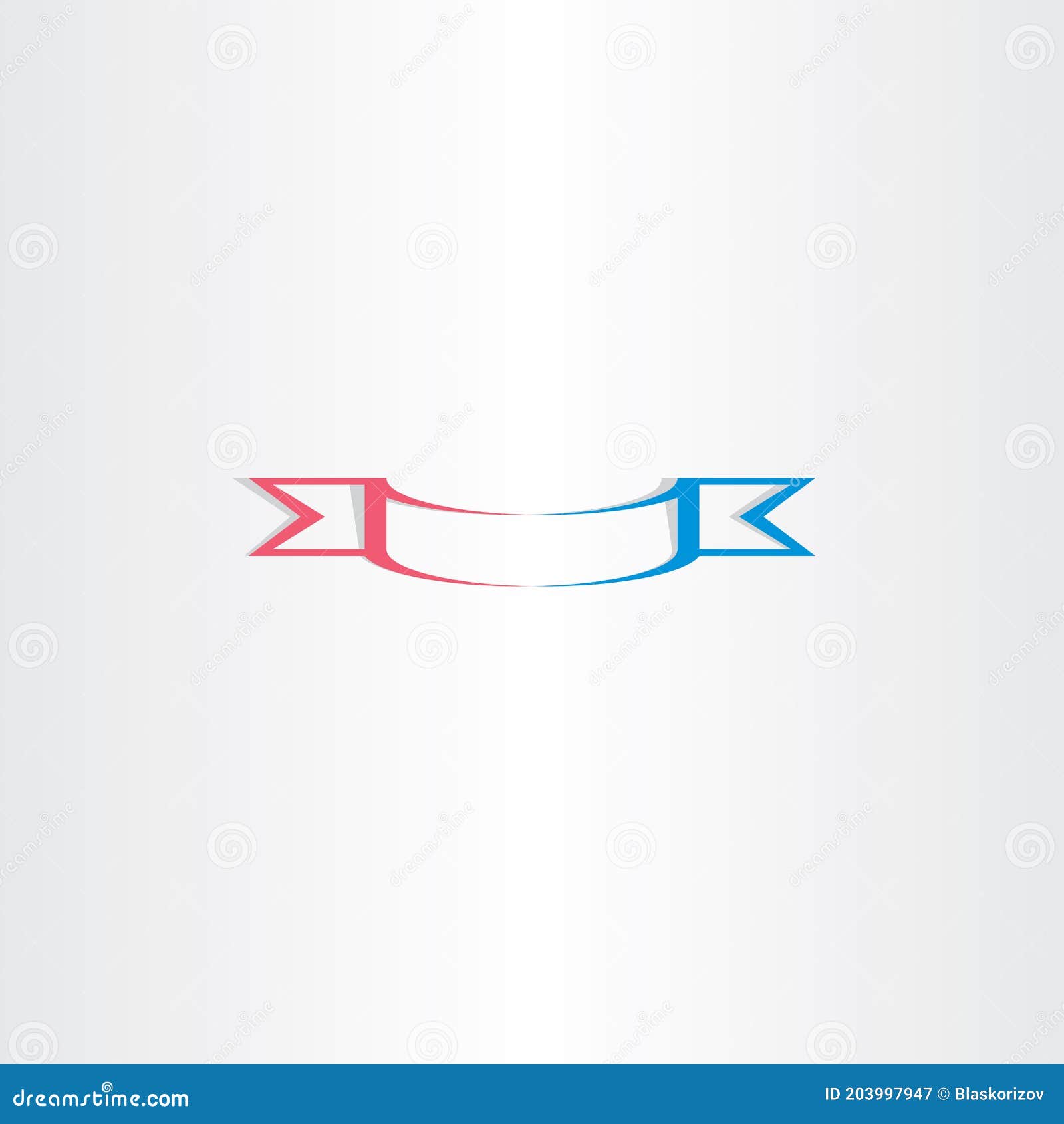 Stylized Red Blue Ribbon Vector Stock Vector - Illustration of flag ...