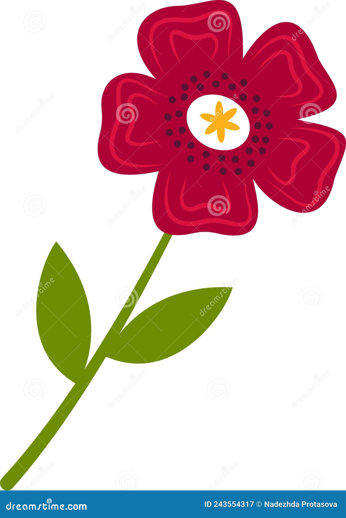 Stylized Red Flower Highlighted Stock Vector - Illustration of florist ...