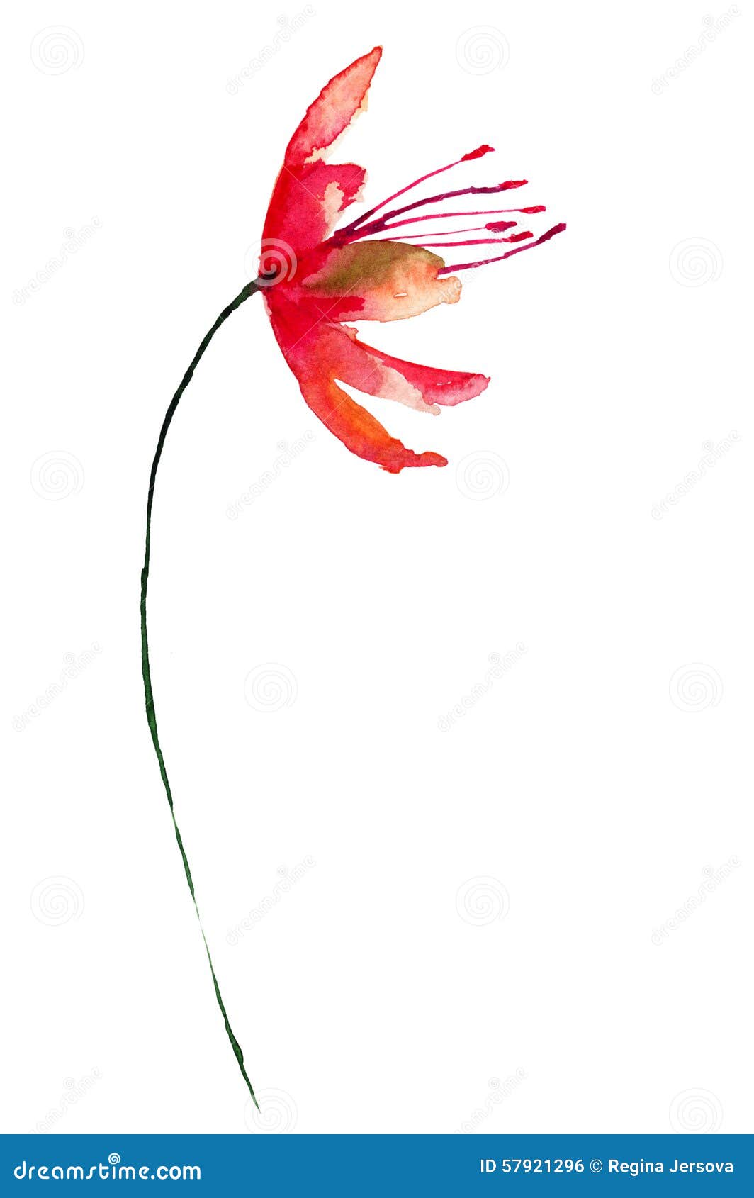 Stylized red flower stock illustration. Illustration of graphic - 57921296