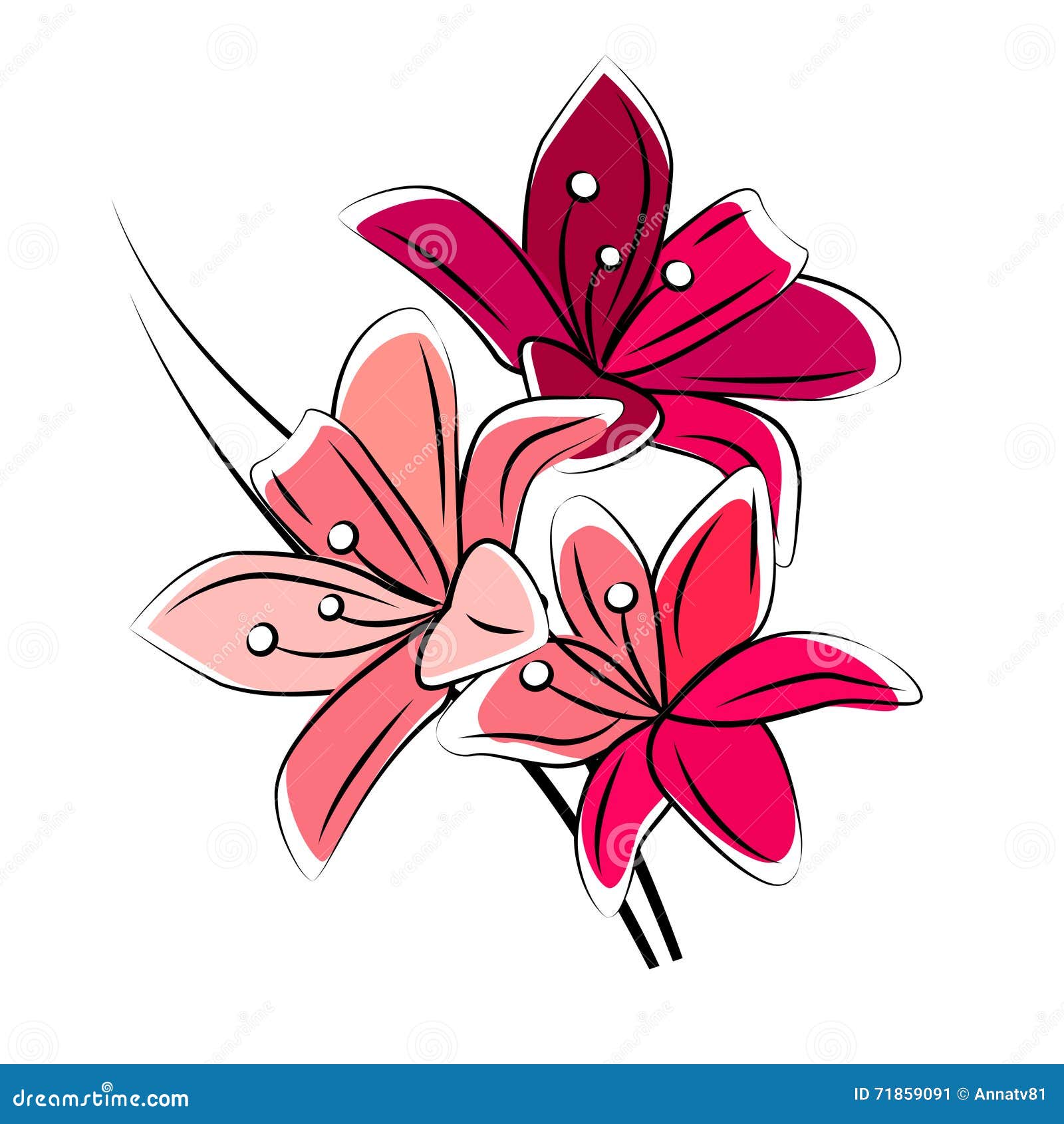 Stylized red lily stock vector. Illustration of pattern - 71859091