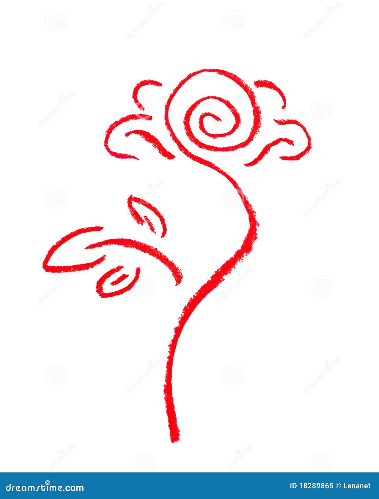 Stylized red rose stock illustration. Illustration of abstract - 18289865