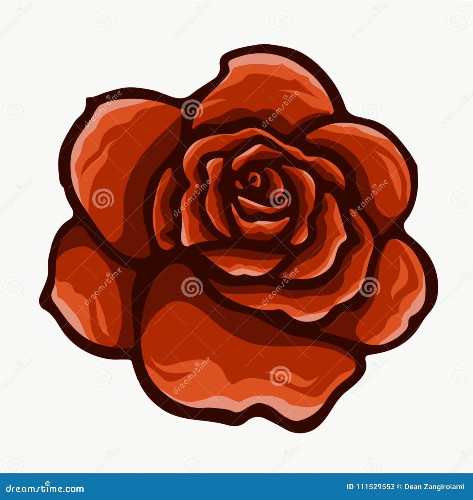 Stylized red rose stock illustration. Illustration of gift - 111529553
