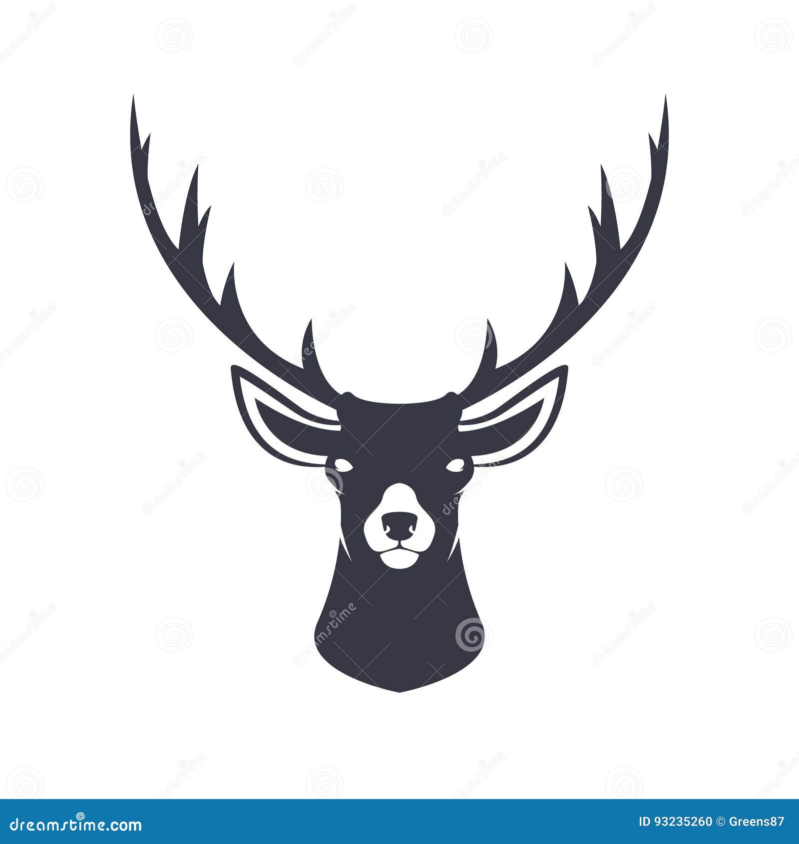 Stylized reindeer head. stock vector. Illustration of christmas - 93235260
