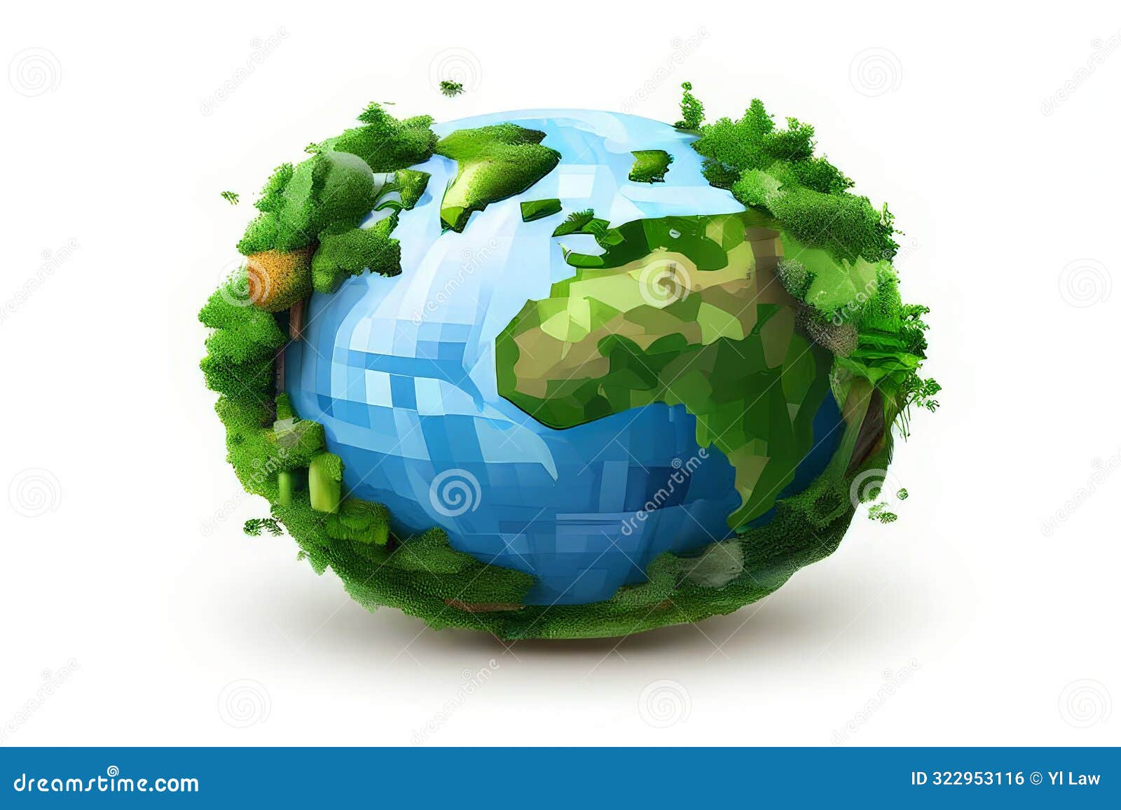 Stylized Rendering of Earth Globe the Generative AI Stock Illustration ...
