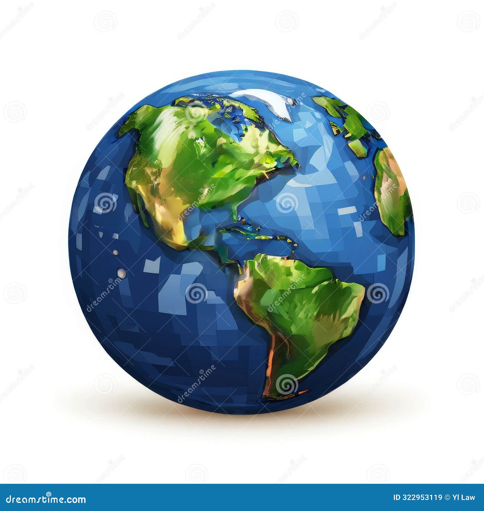 Stylized Rendering of Earth Globe the Generative AI Stock Illustration ...