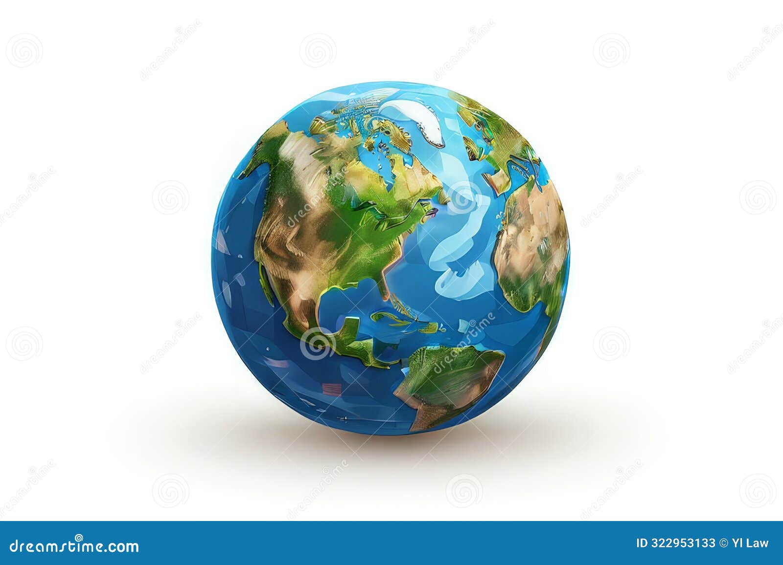 Stylized Rendering of Earth Globe the Generative AI Stock Illustration ...