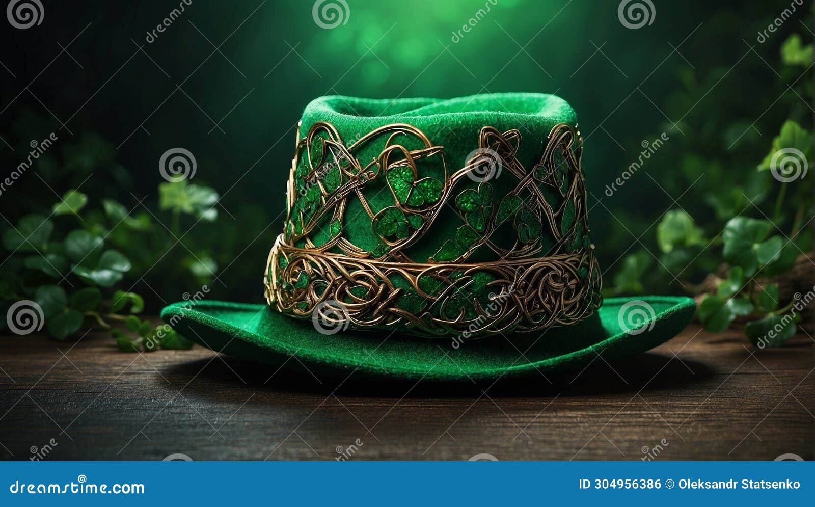 A Stylized Rendering of a Leprechaun S Hat, Featuring Intricate Celtic ...