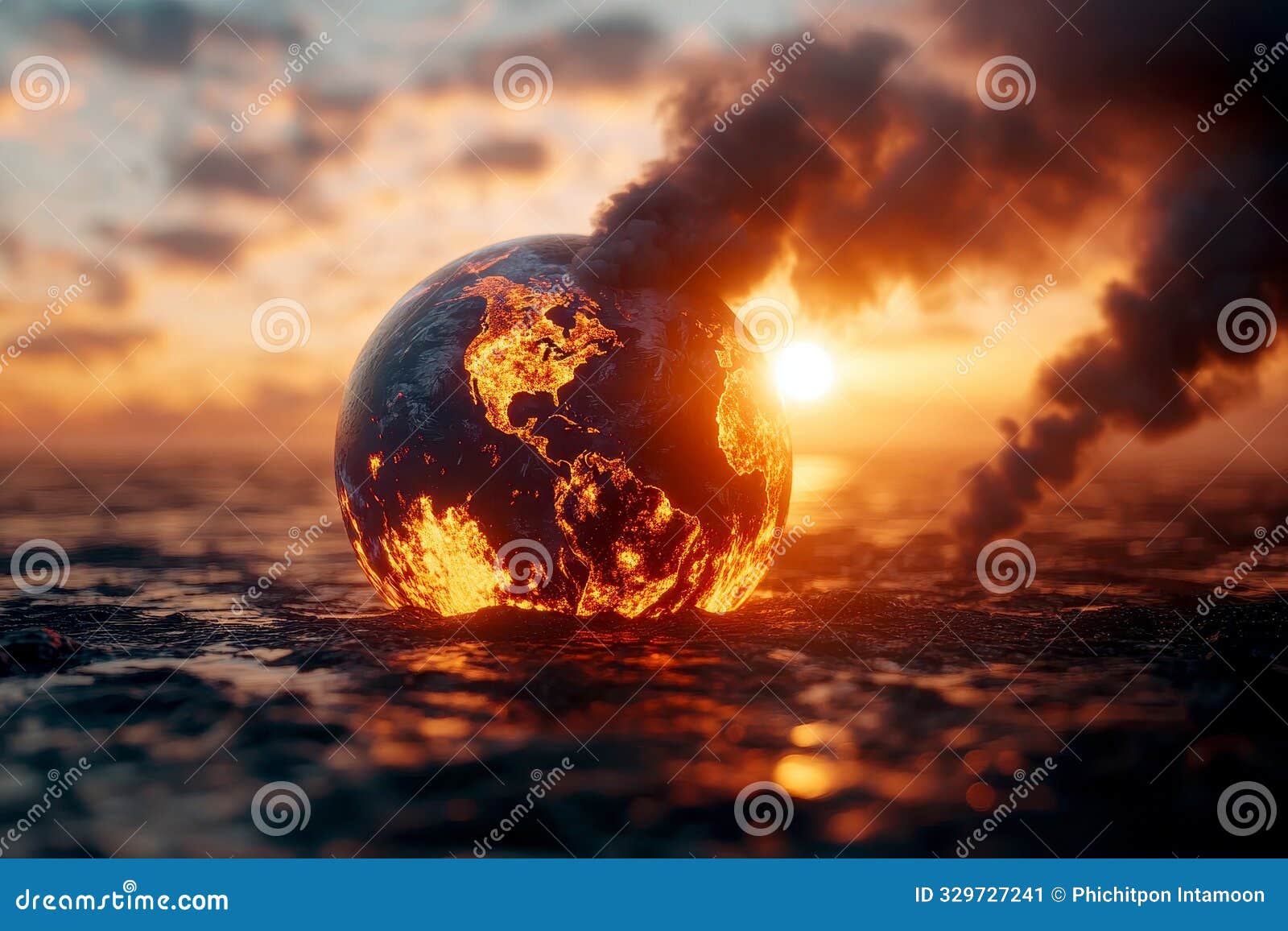 A Stylized Representation of a Boiling Earth, with Continents Rendered ...