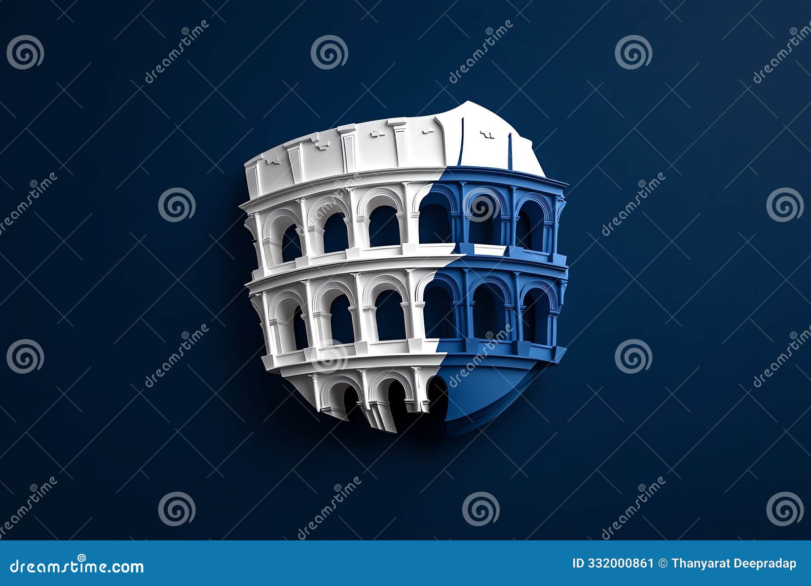 Stylized Representation of the Colosseum, Blending Modern Design with ...