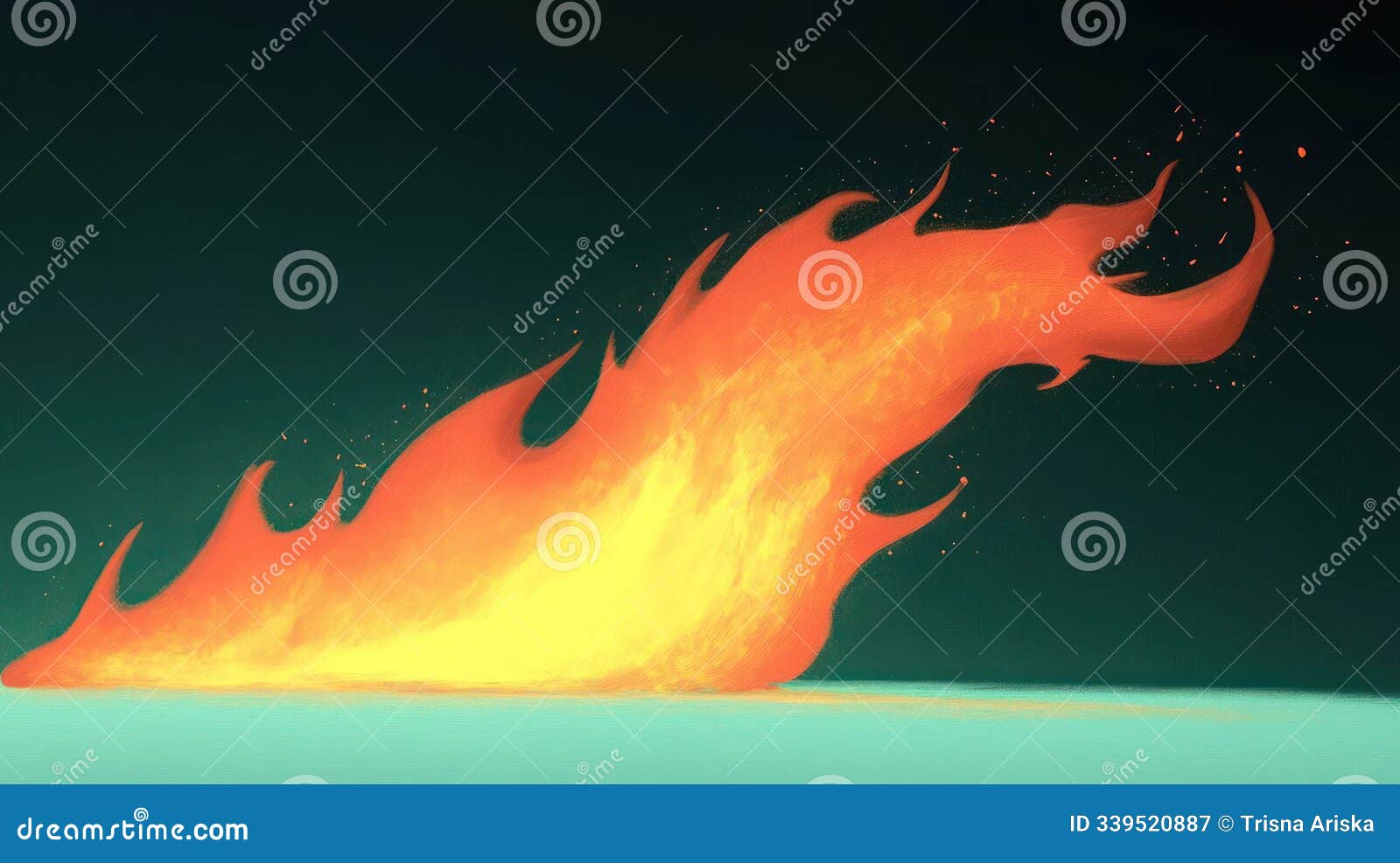 A Stylized Representation of Flames with Vibrant Colors Against a Dark ...