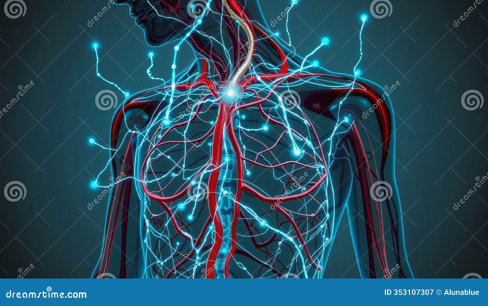 Glowing Network of Human Vessels Stock Image - Image of anatomy ...