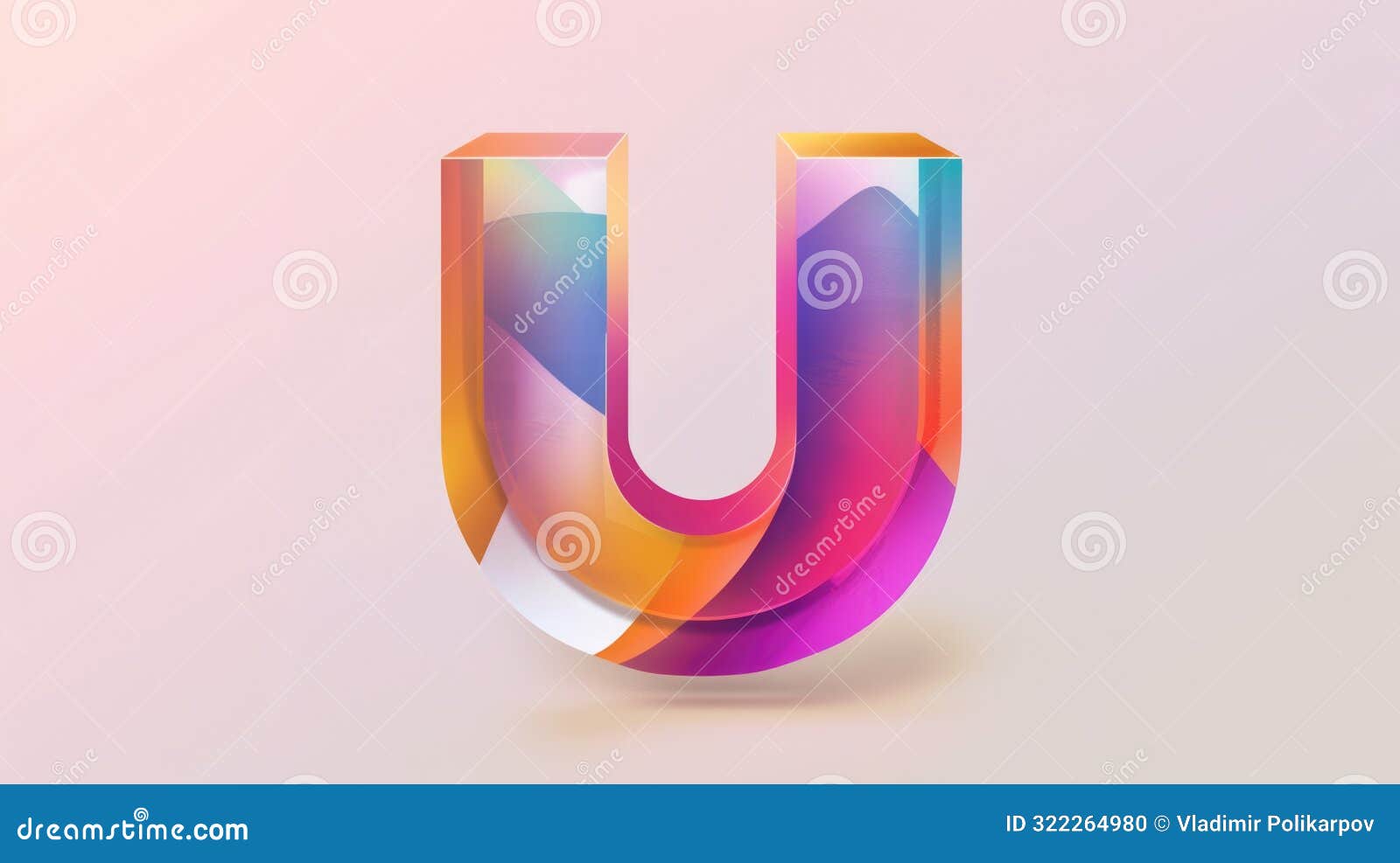 A Stylized Representation of the Letter U Formed by Colorful Shapes ...