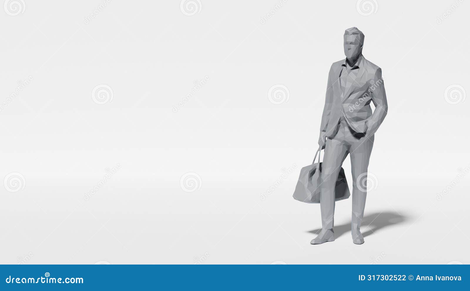 Stylized Representation of a Man Posed with a Bag Against an Endless ...