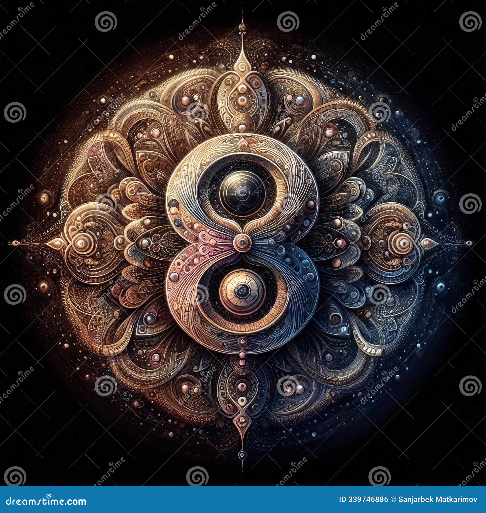 A Stylized Representation of a Mystical Magical Symbol with a Fo Stock ...