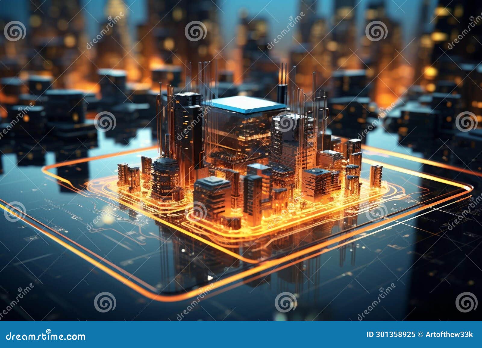 A Stylized Representation of Technology, Such As a Circuit Board or ...