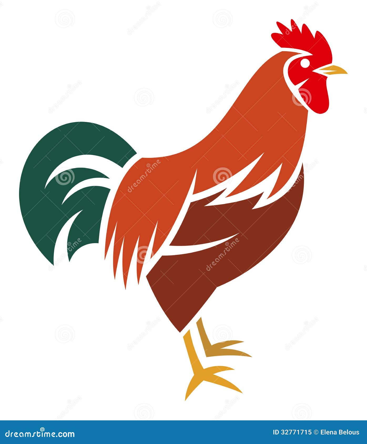 Stylized Rooster stock vector. Illustration of chicken - 32771715