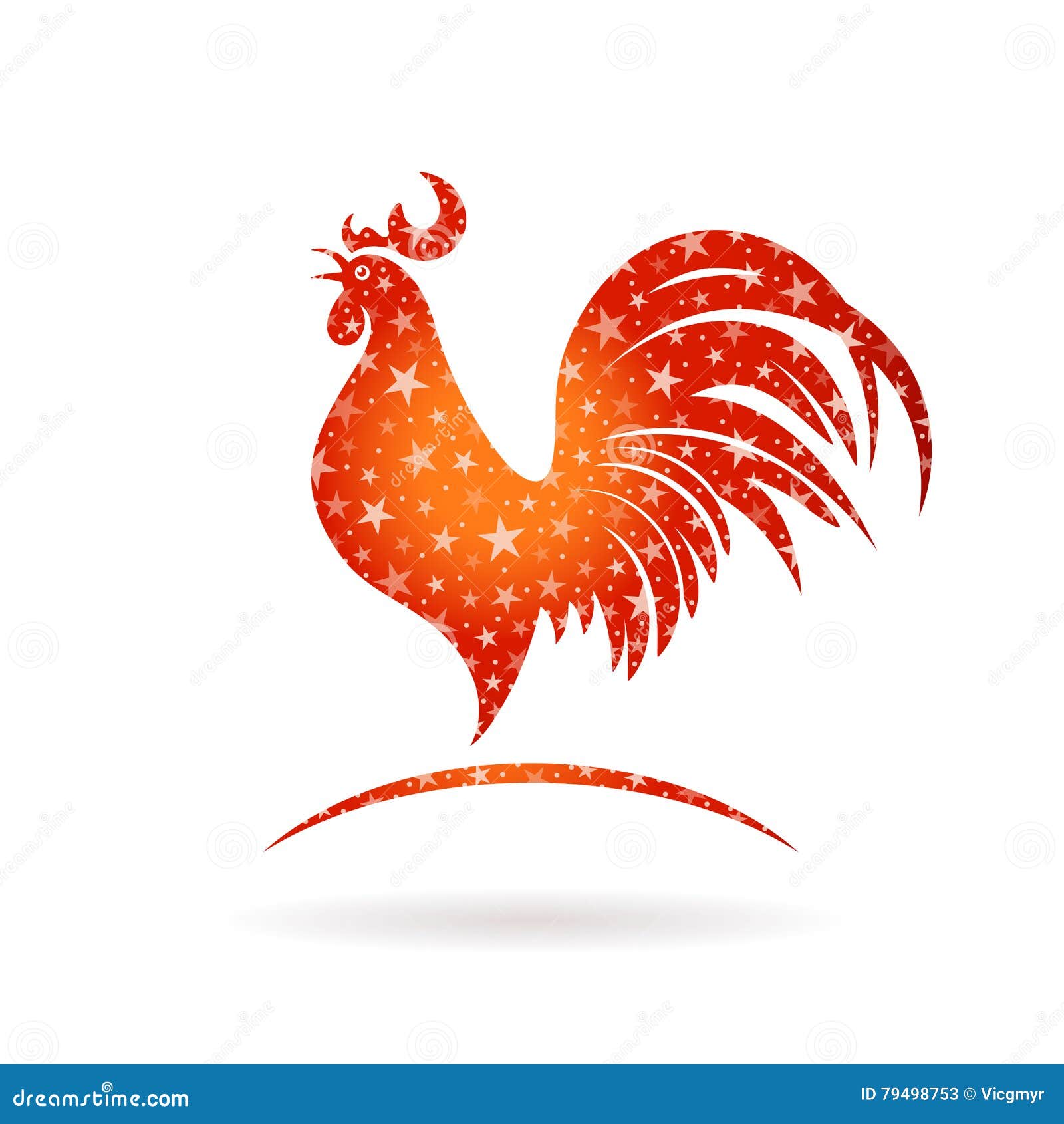Stylized Red Rooster Vector Illustration | CartoonDealer.com #70013538