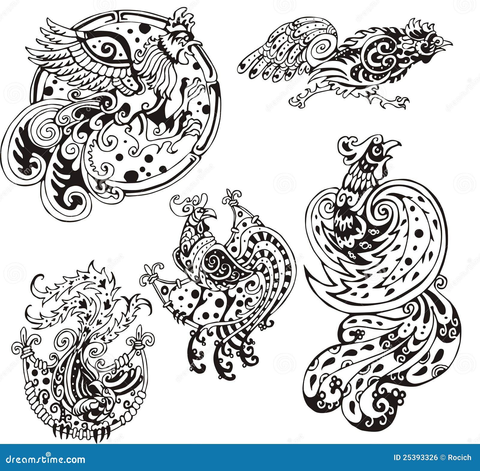 Stylized roosters stock vector. Illustration of vector - 25393326