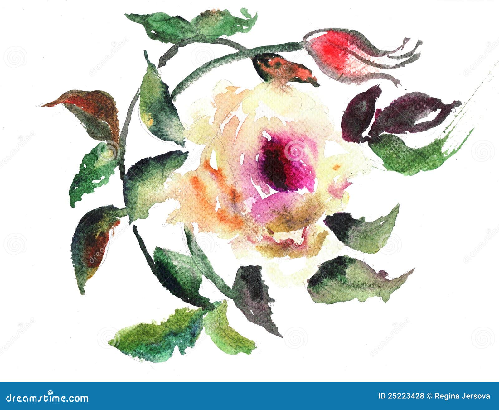 Stylized rose flower stock illustration. Illustration of flower - 25223428