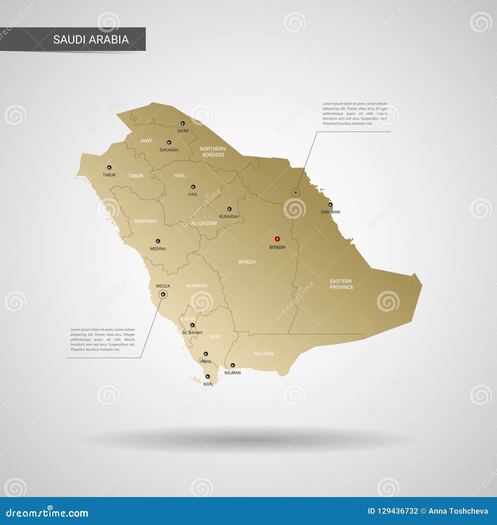 Stylized Saudi Arabia Map Vector Illustration. Stock Vector ...