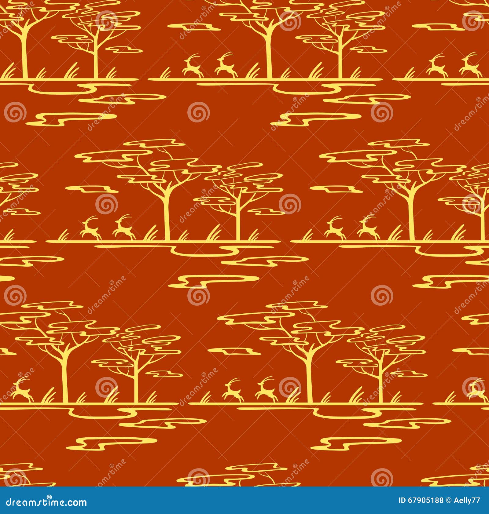 Stylized savannah pattern. stock vector. Illustration of grass - 67905188