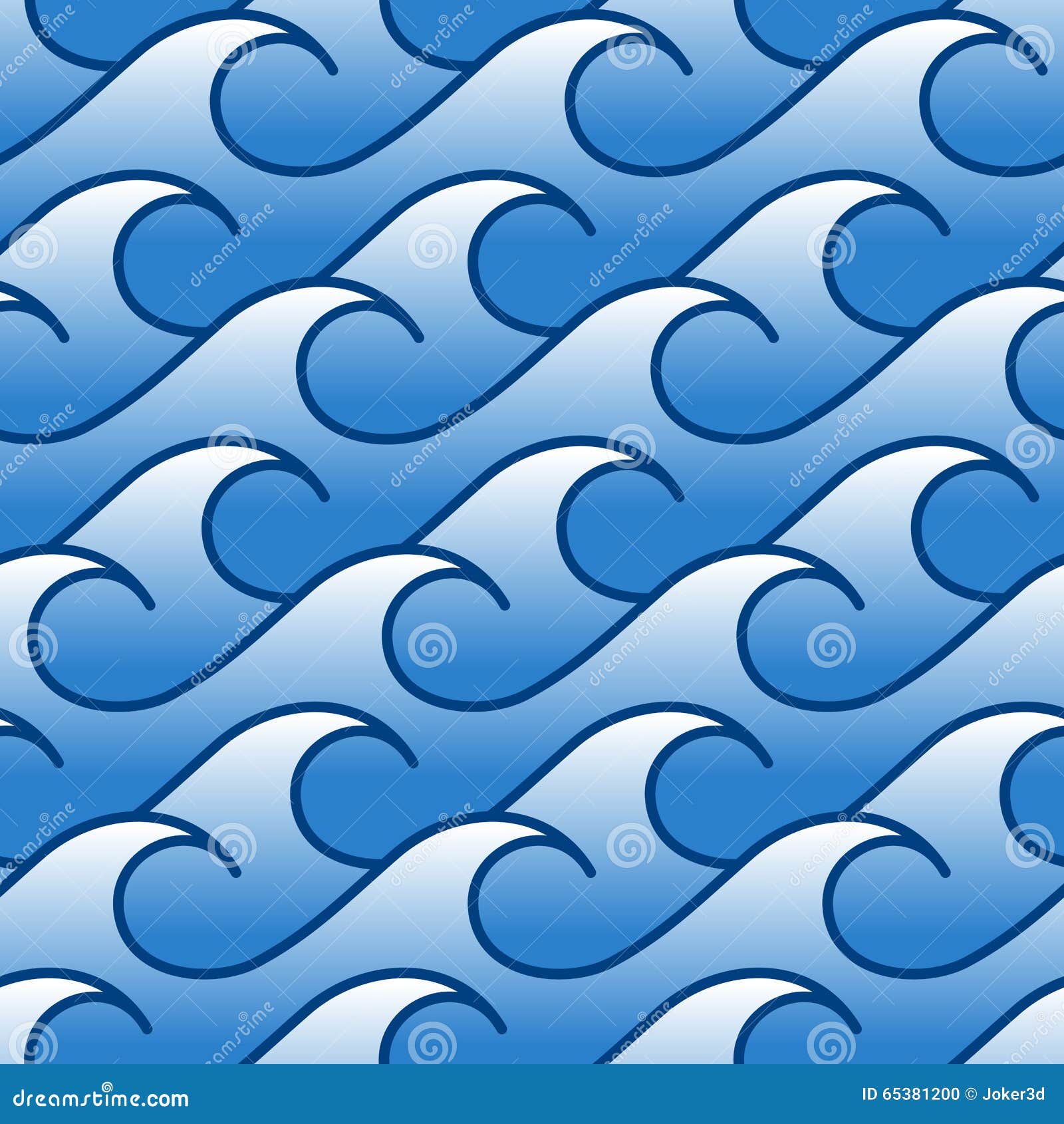 Stylized Sea Waves Vector Illustration | CartoonDealer.com #65381200