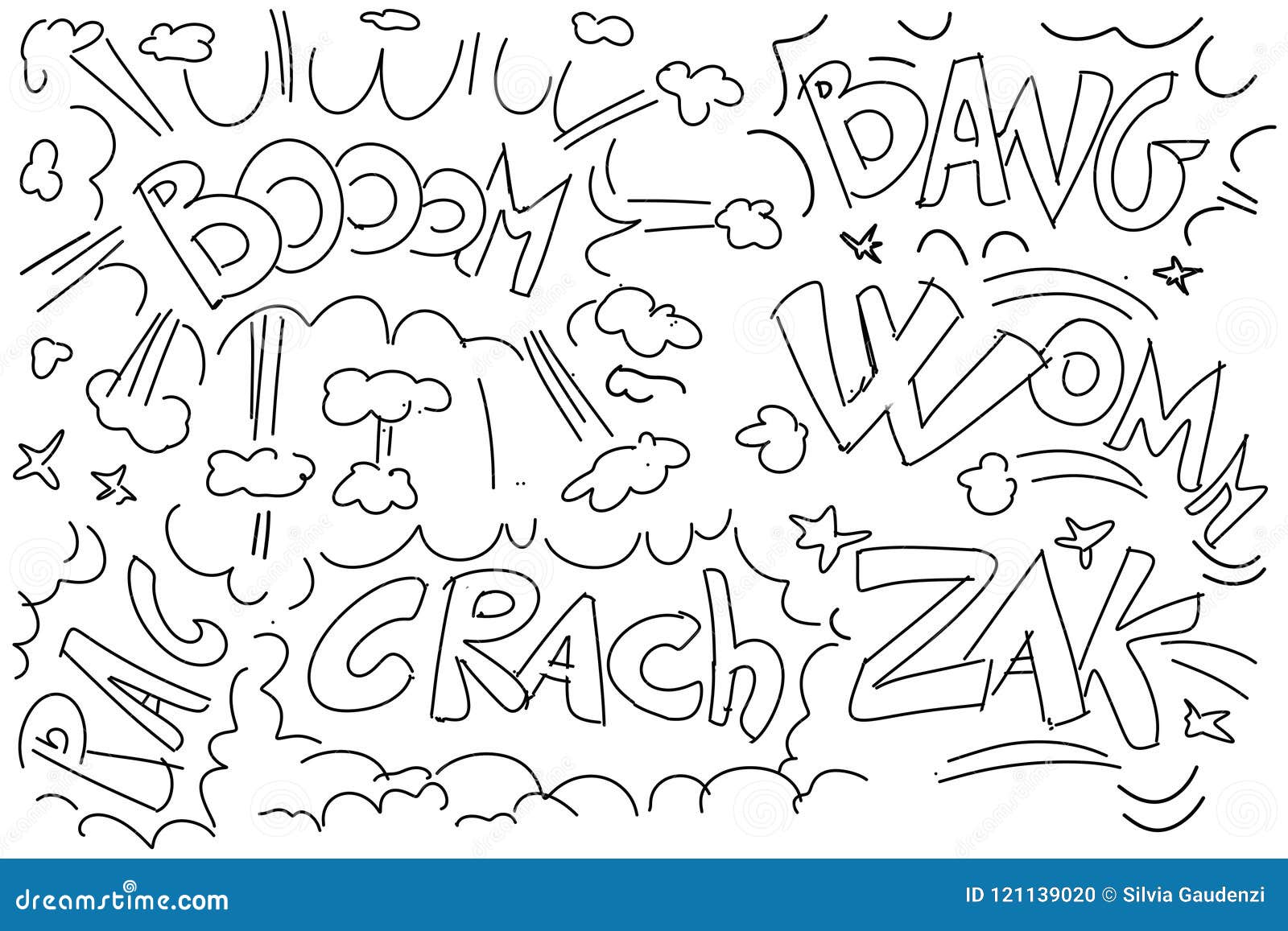 Comic Expressions, Noises, and Sounds Stock Illustration - Illustration ...