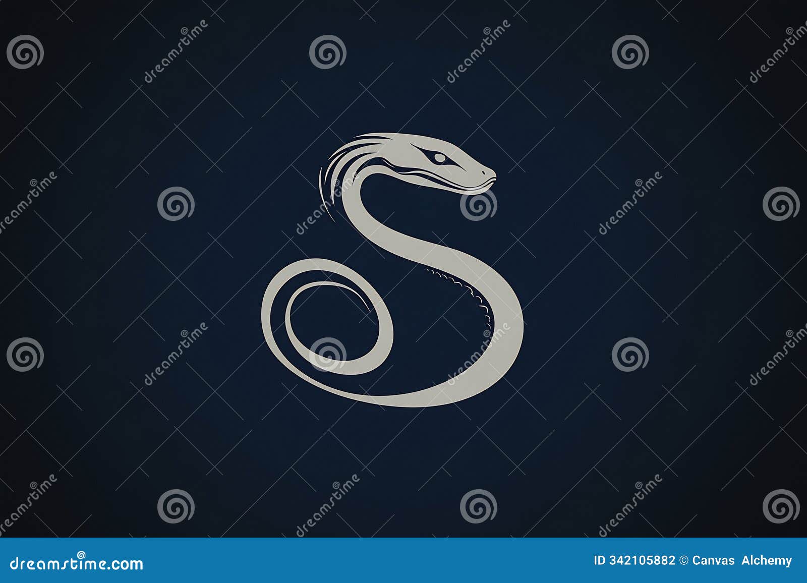 Stylized Serpent Logo Design Featuring Elegant Curves and Minimalist ...
