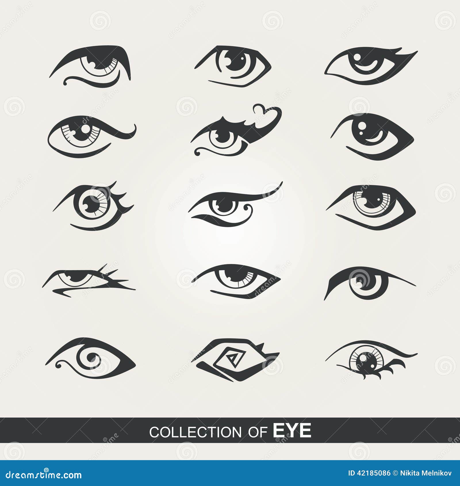 Stylized set of eyes stock vector. Illustration of human - 42185086