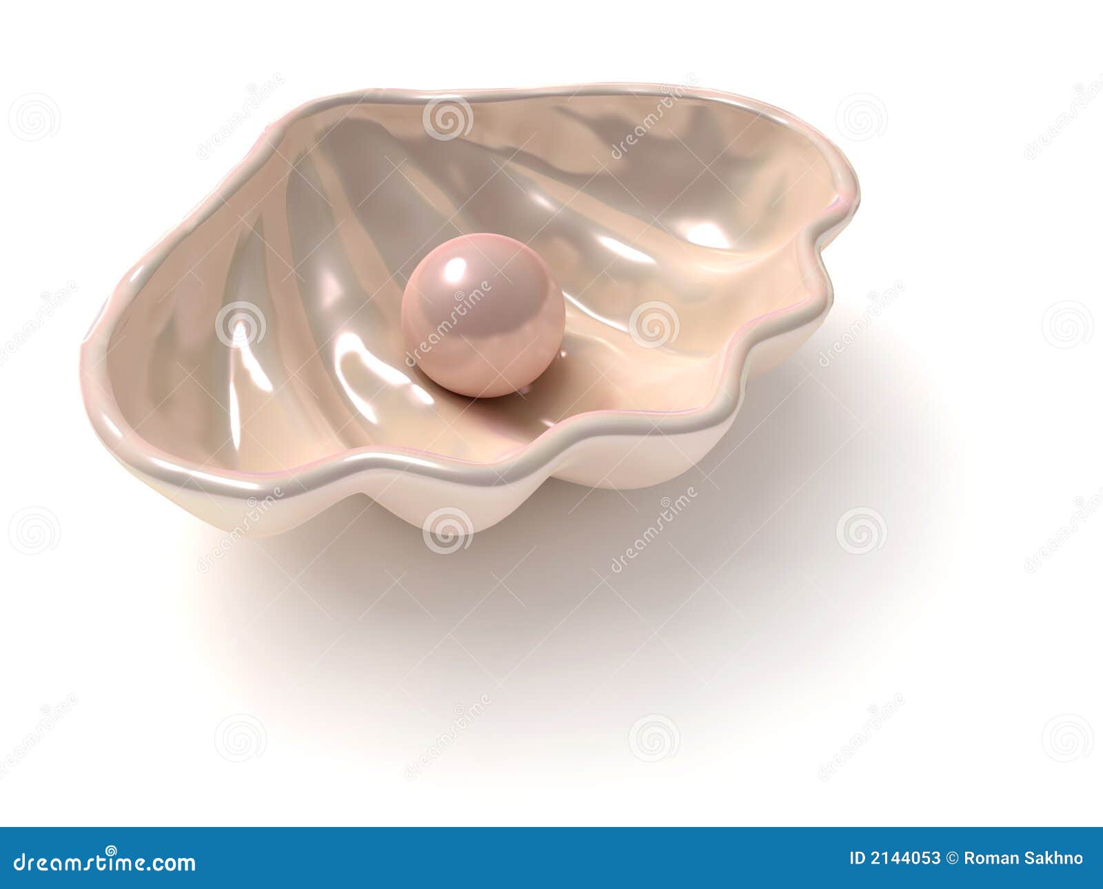 Stylized shell with pearl stock illustration. Illustration of jewelry ...