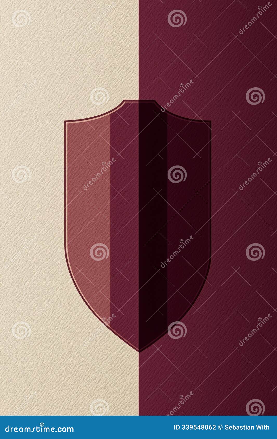 Stylized Shield Design on Textured Background in Contrasting Colors ...