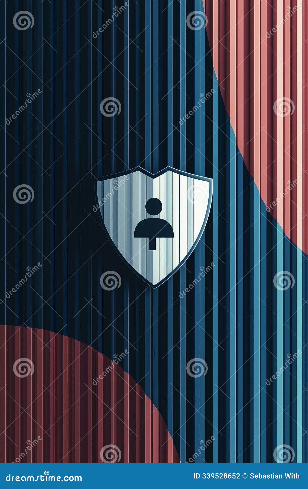 Stylized Shield Icon Representing Security and Protection on a Colorful ...