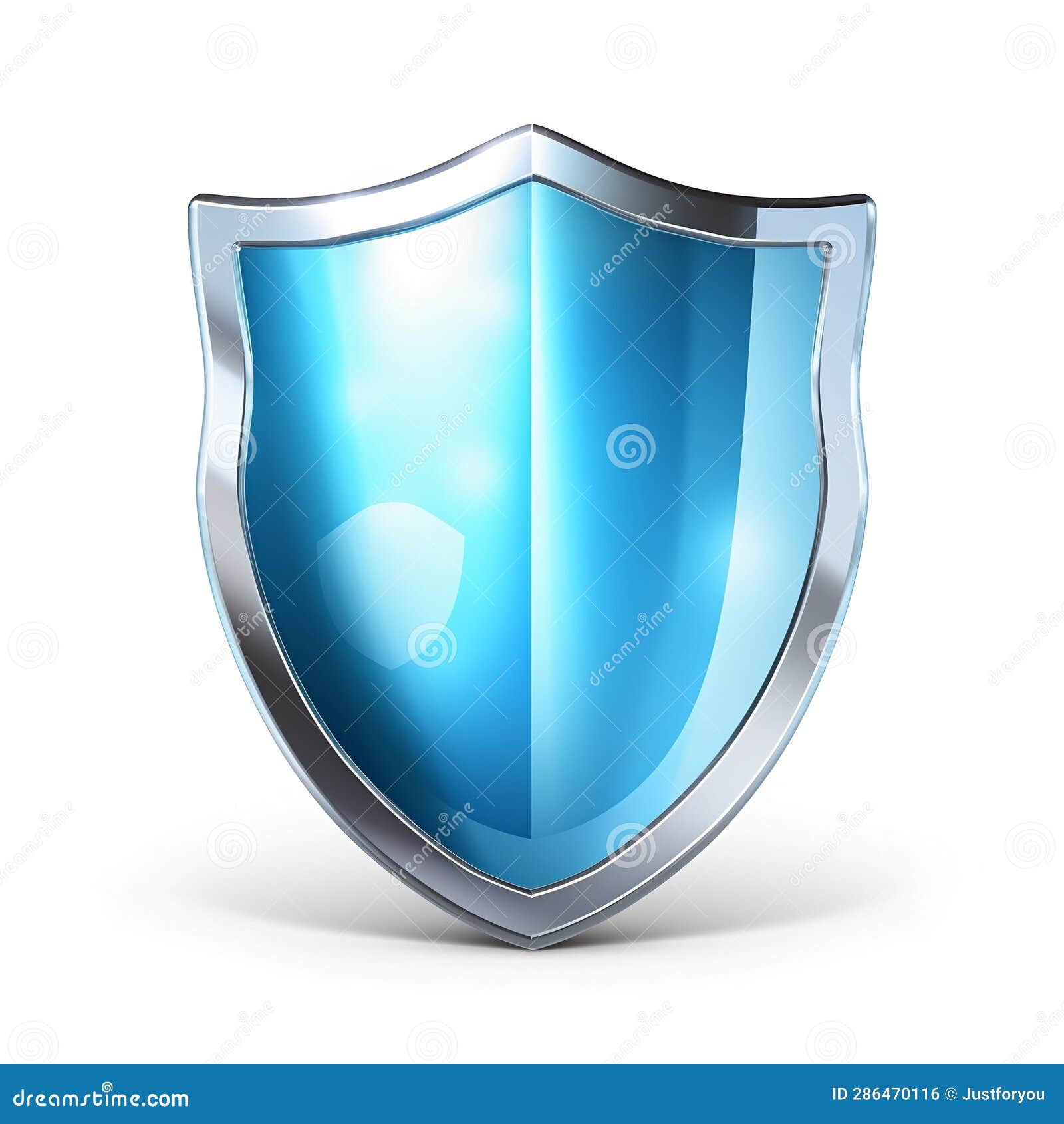 Stylized Shiny Security Shield Icon Isolated on White Background ...