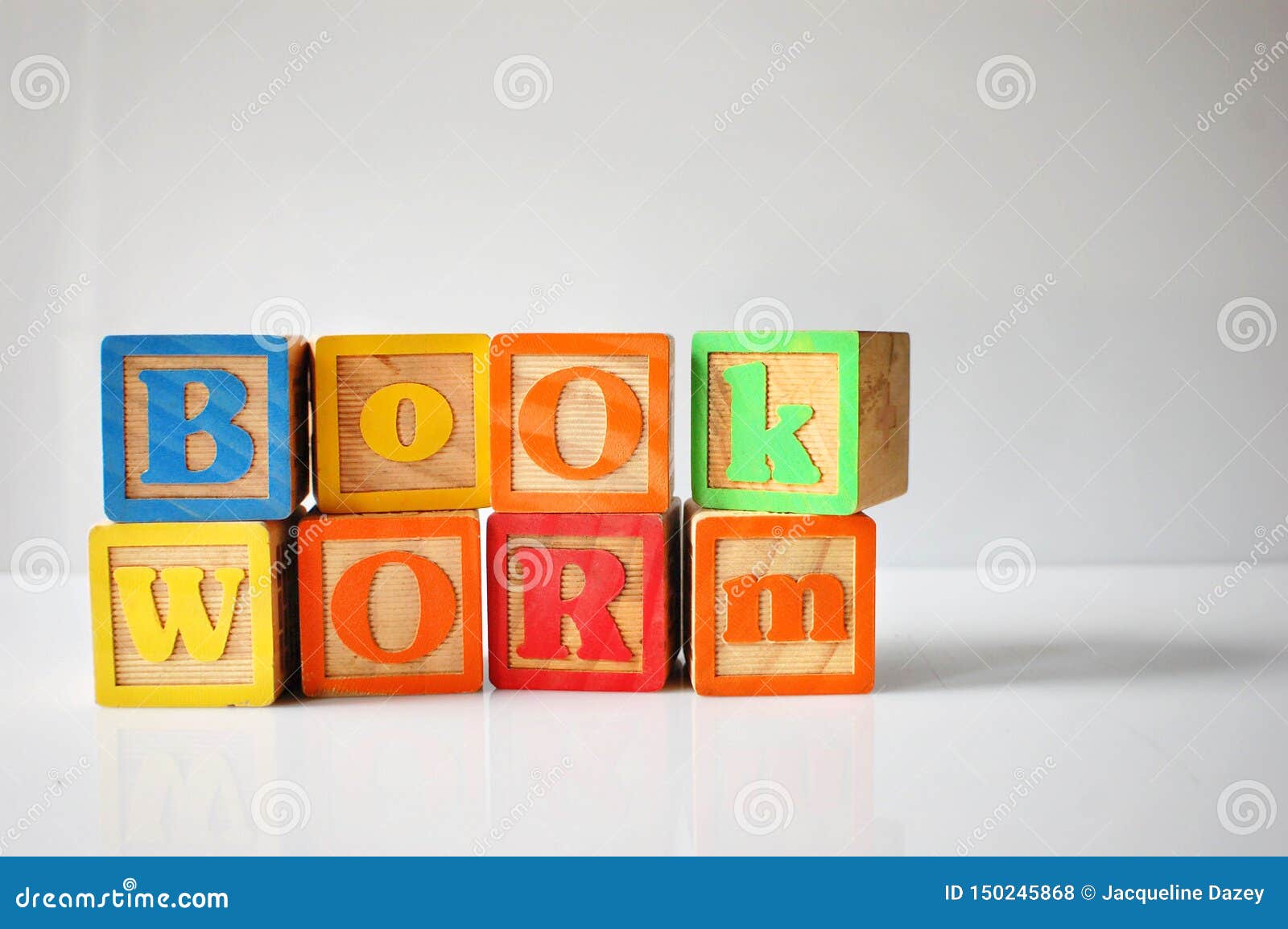 Stylized Shot of & X22;Bookworm& X22; Spelled Out with ABC Blocks Stock ...