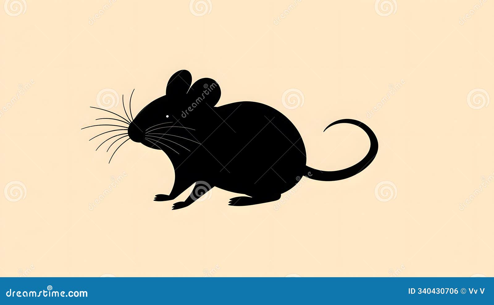 Stylized Silhouette of a Black Mouse Stock Illustration - Illustration ...