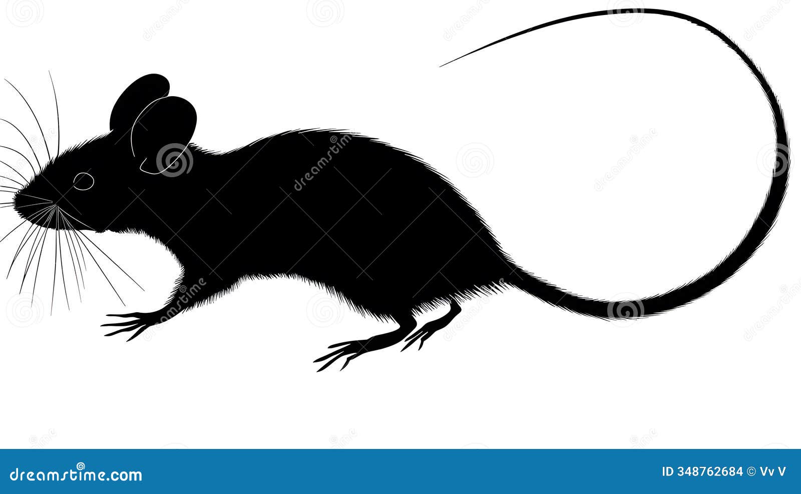 Stylized Silhouette Of A Black Mouse Stock Photo | CartoonDealer.com ...