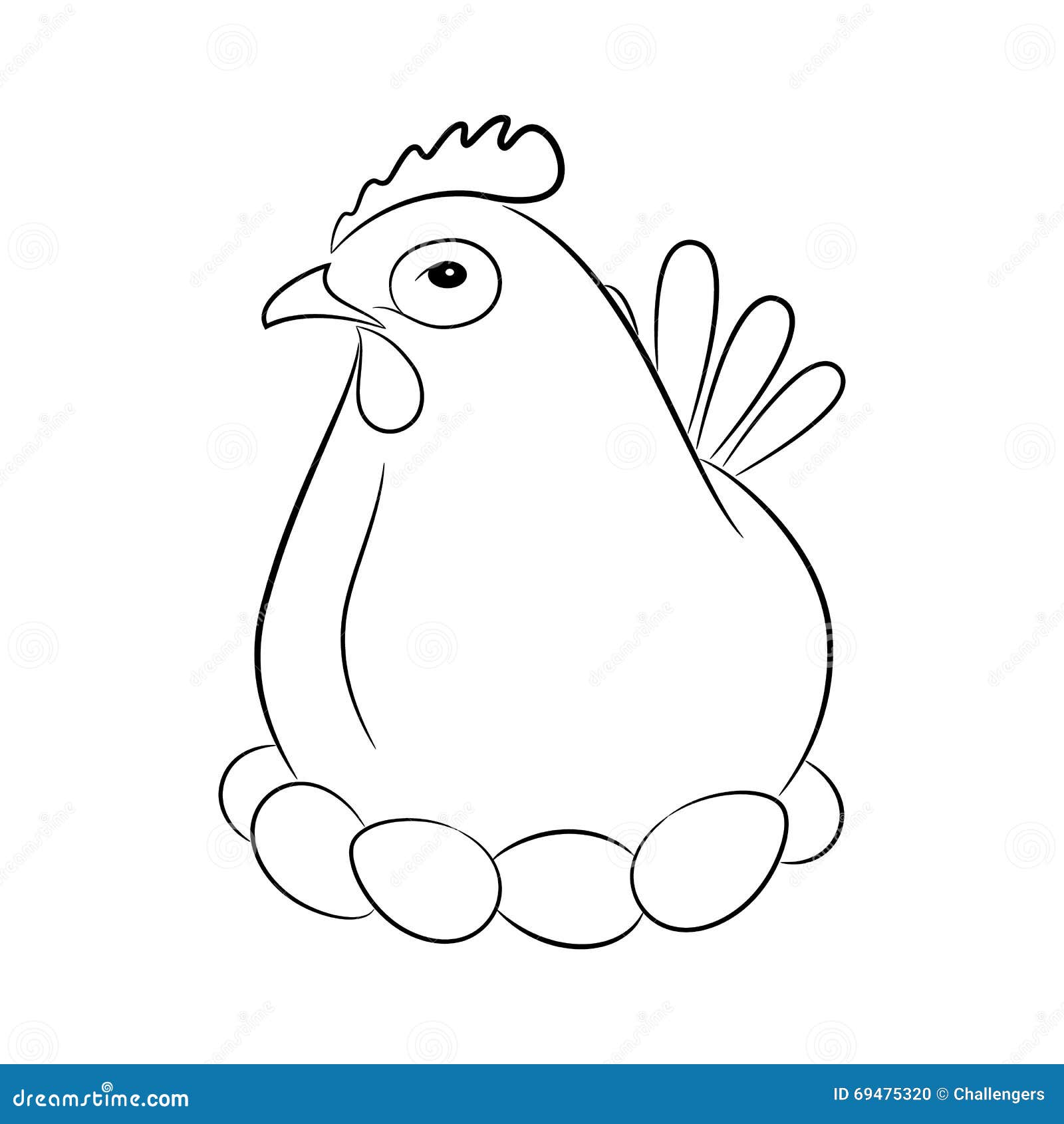 Stylized Silhouette of a Chicken. Stock Vector - Illustration of ...