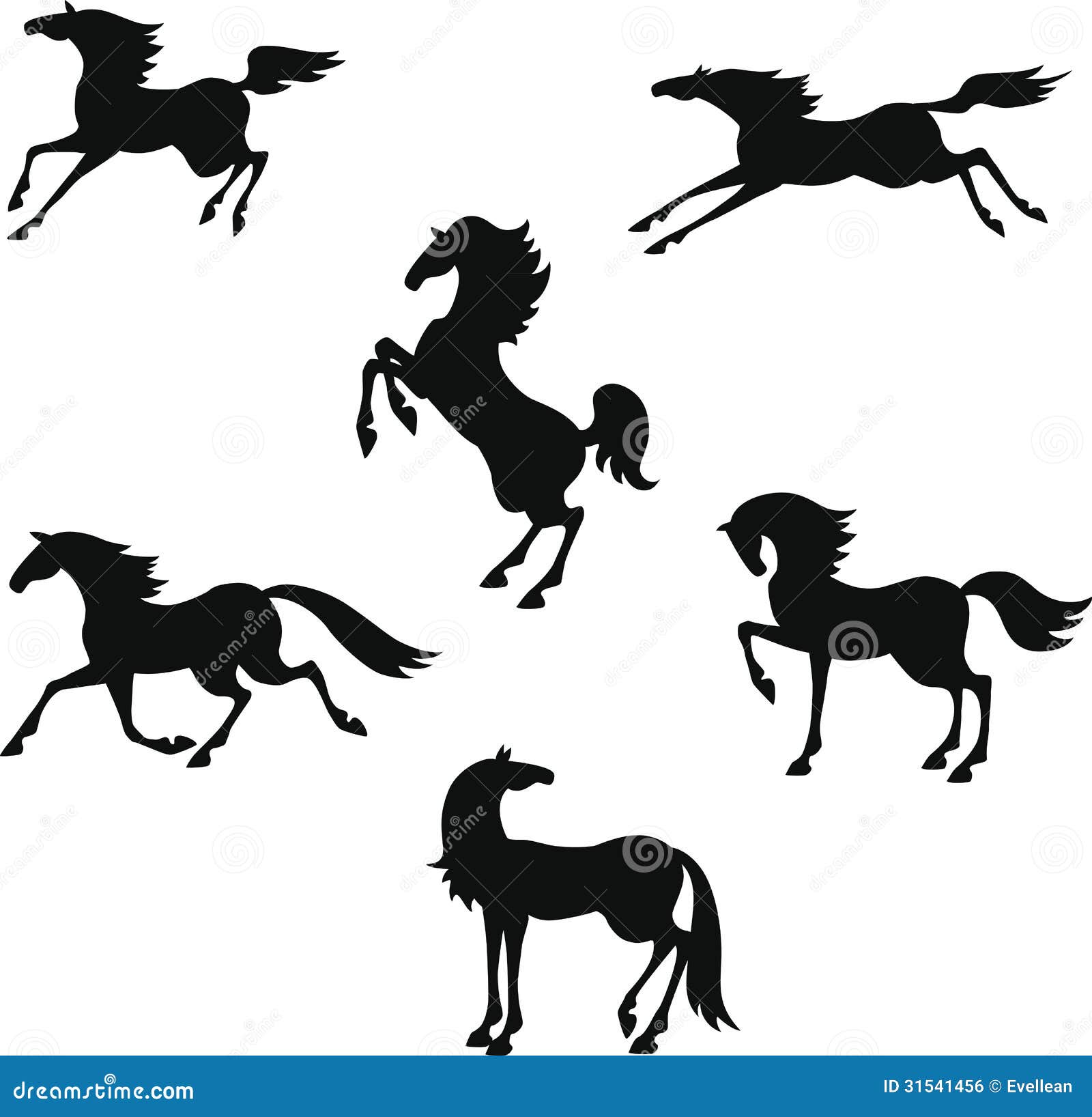 Rearing Horses Silhouette