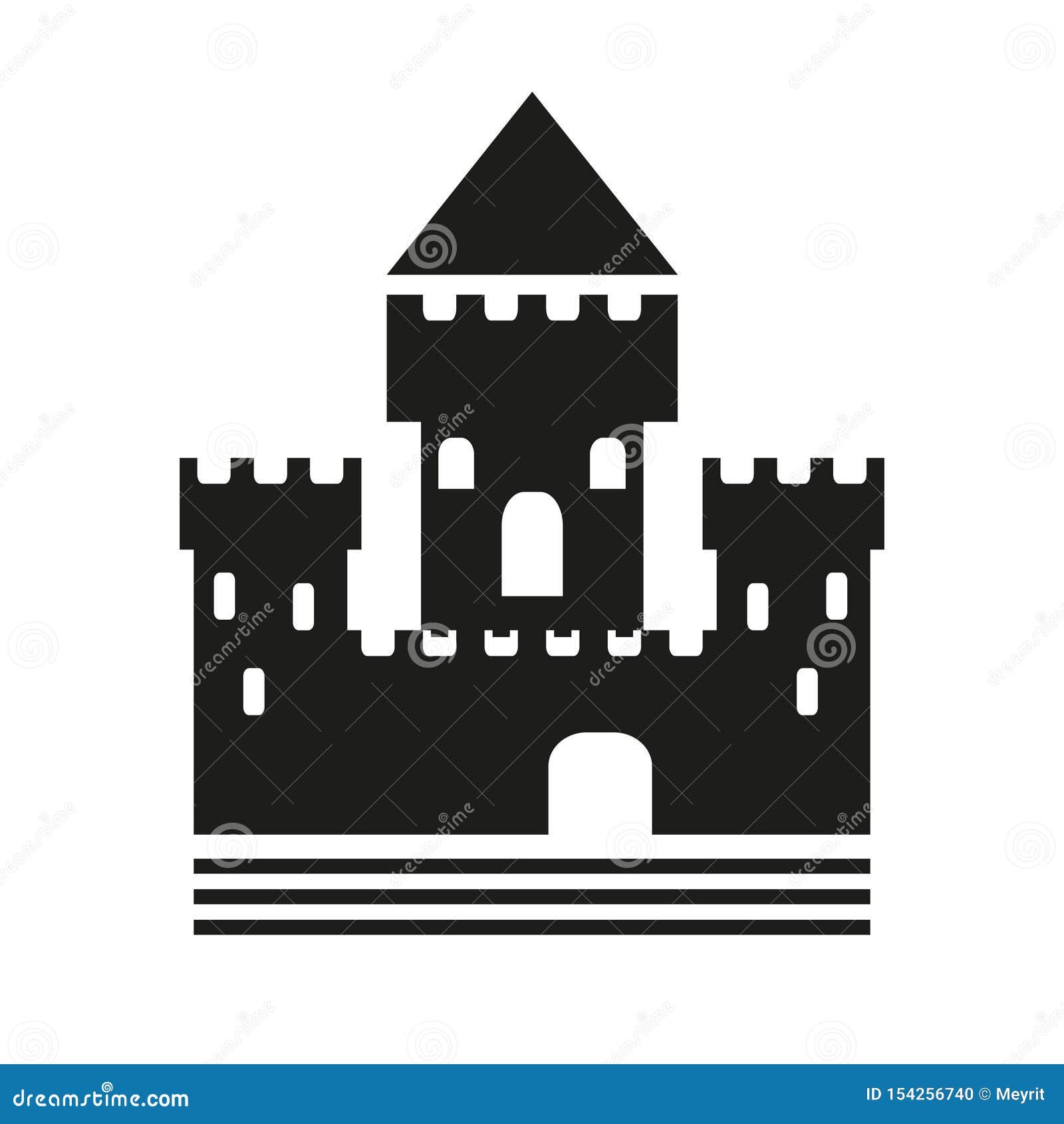 Stylized Silhouette Of A Medieval Castle. Royalty-Free Stock Image ...