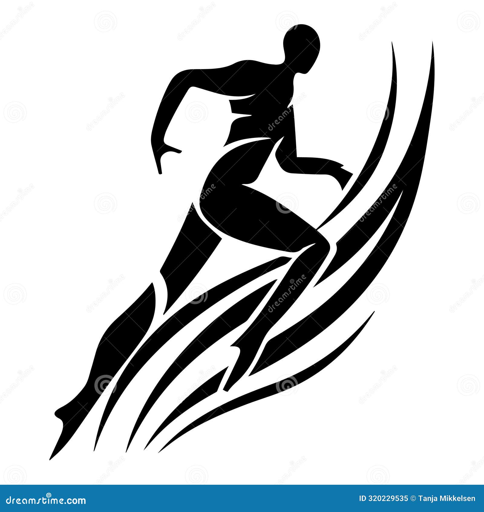 Stylized Runner Silhouette in Motion Stock Vector - Illustration of ...