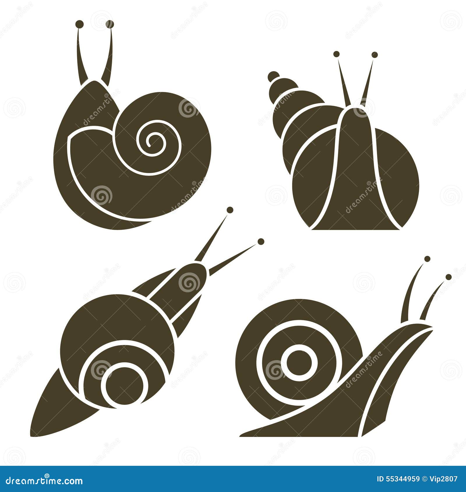 Stylized Silhouette Of A Snail Stock Photo - Image: 55344959