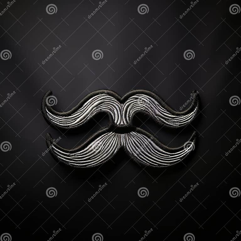 Stylized Silver Mustache on Dark Background Stock Illustration ...