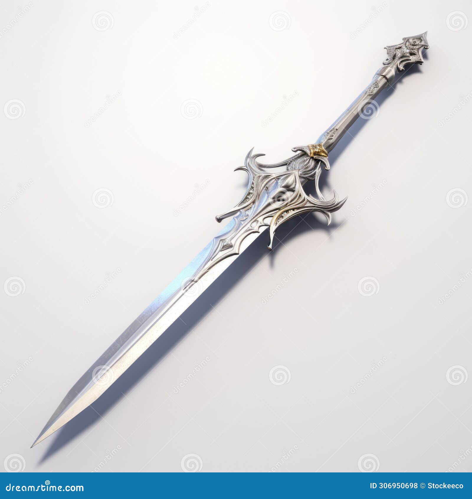 Stylized Silver Sword: Detailed Realism with Celestialpunk and Dynamic ...